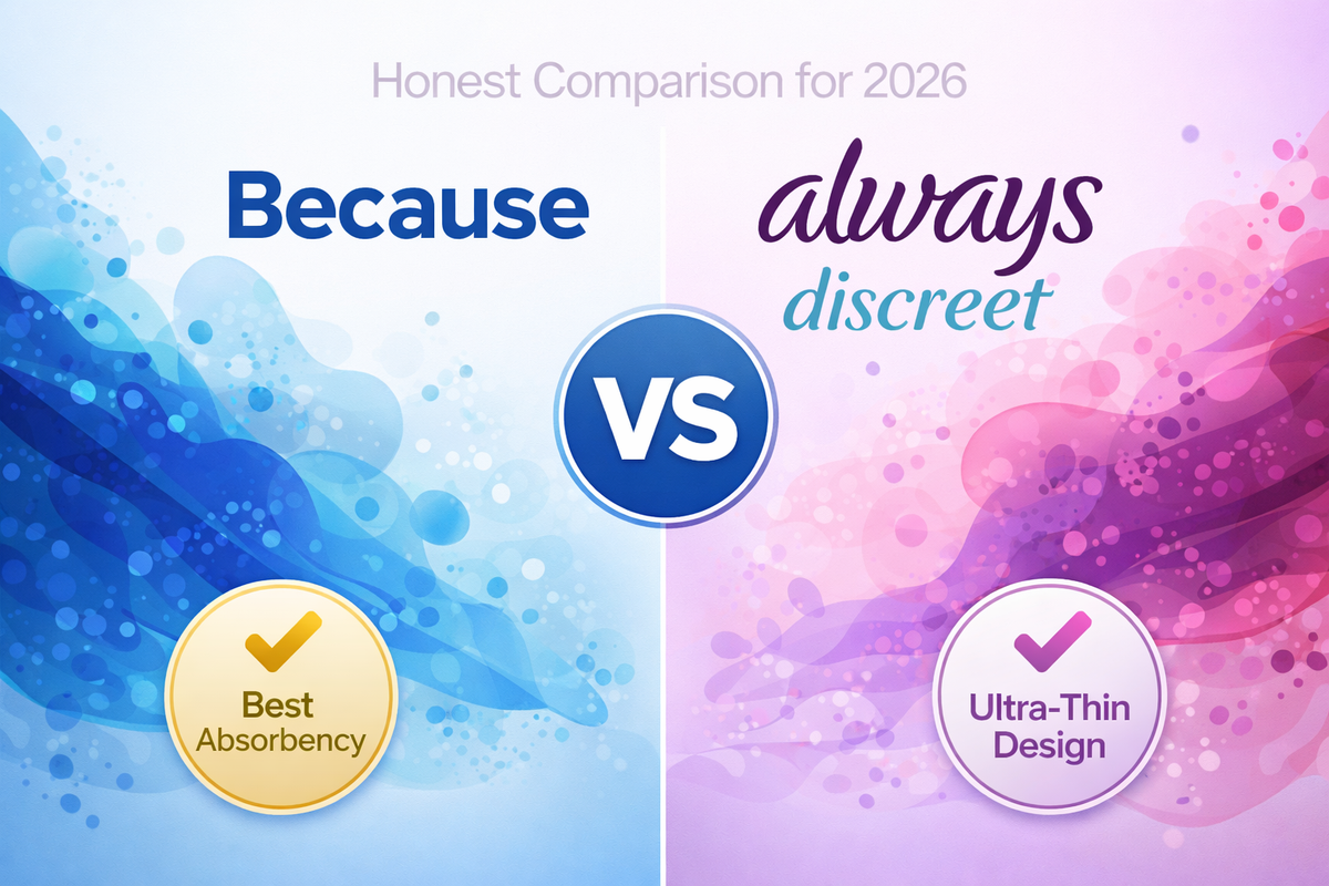 Because vs Always Discreet: Incontinence Underwear Comparison (2026)