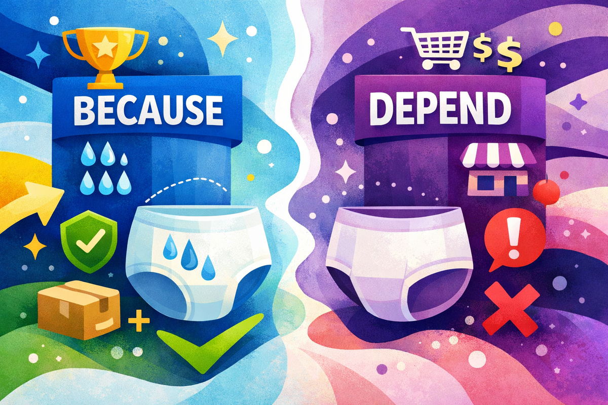 Because vs Depend: Incontinence Underwear Comparison (2026)
