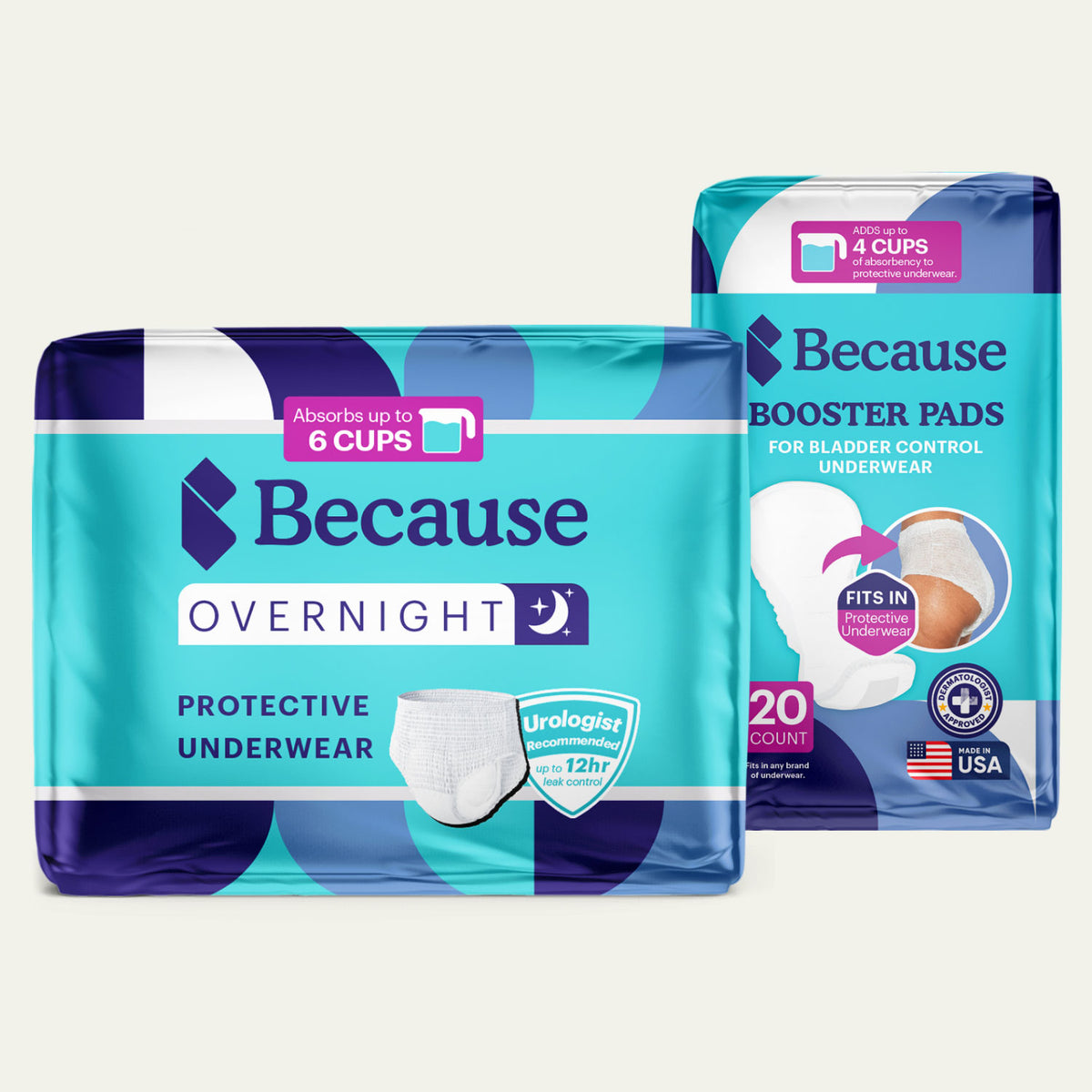 Sleep Through the Night Incontinence Supplies Bundle – Because