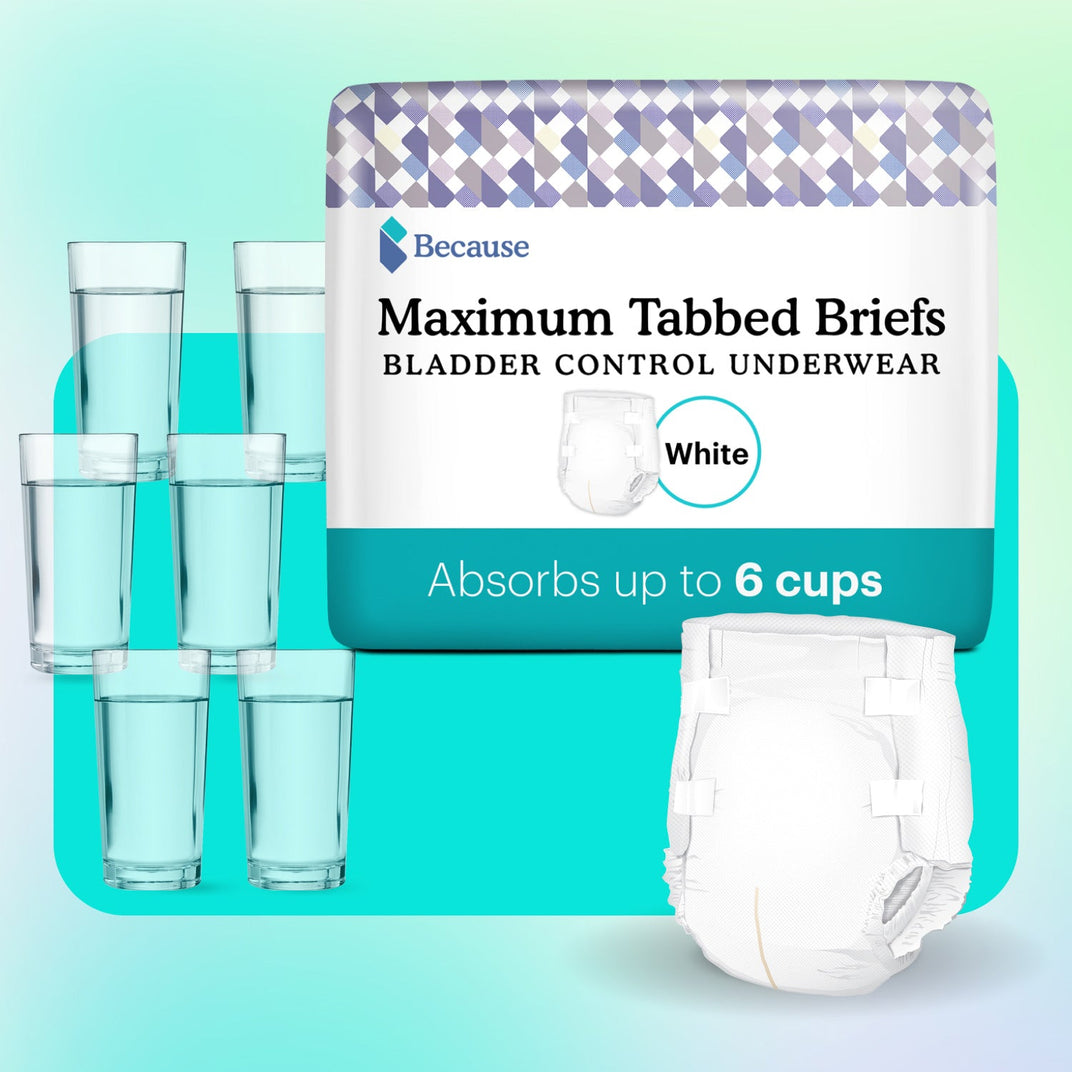 Because Premium Tabbed Briefs - Maximum Absorbency | Because Market