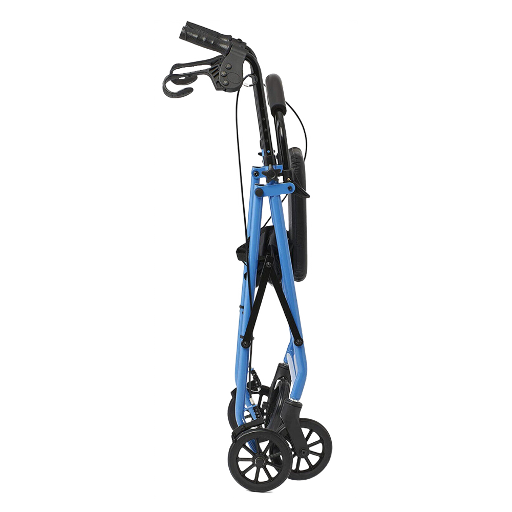 Light Blue Comfort Folding Steel Rollator Walker – Because Market